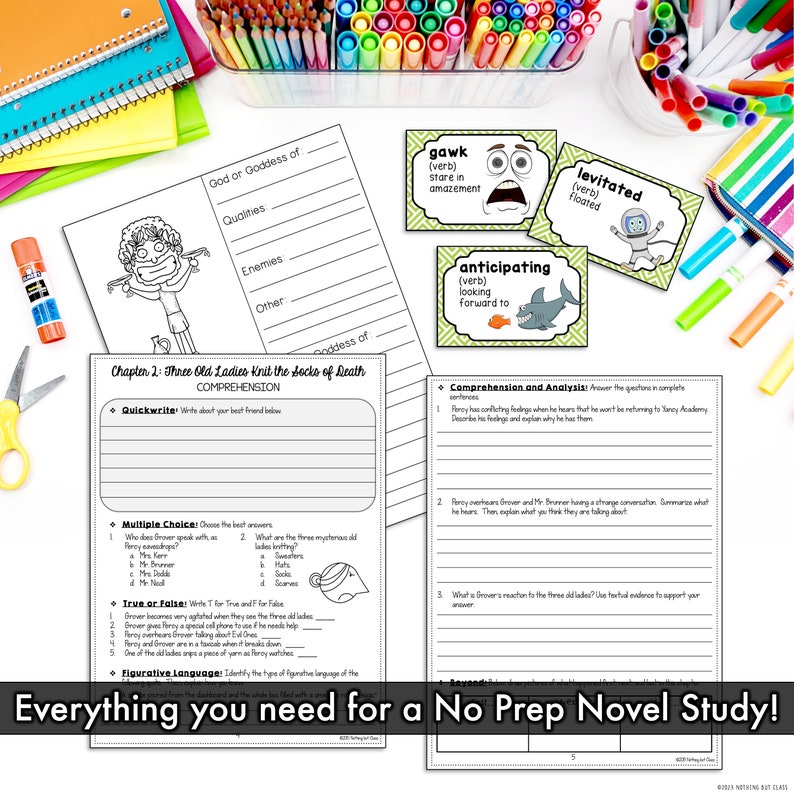 The Lightning Thief Novel Study Unit | Literature Guide | Comprehension ...