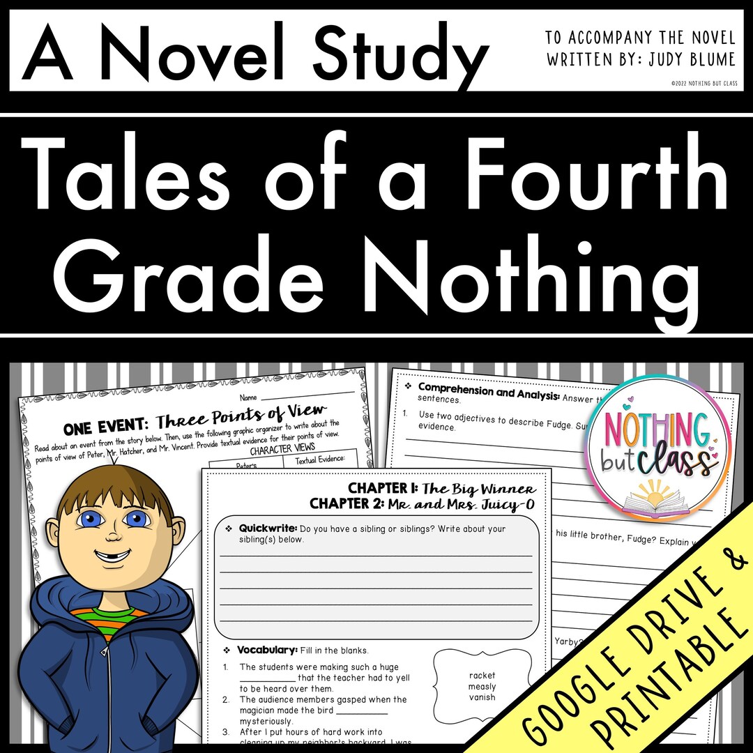 Tales of a Fourth Grade Nothing Novel Study Unit | Literature Guide ...