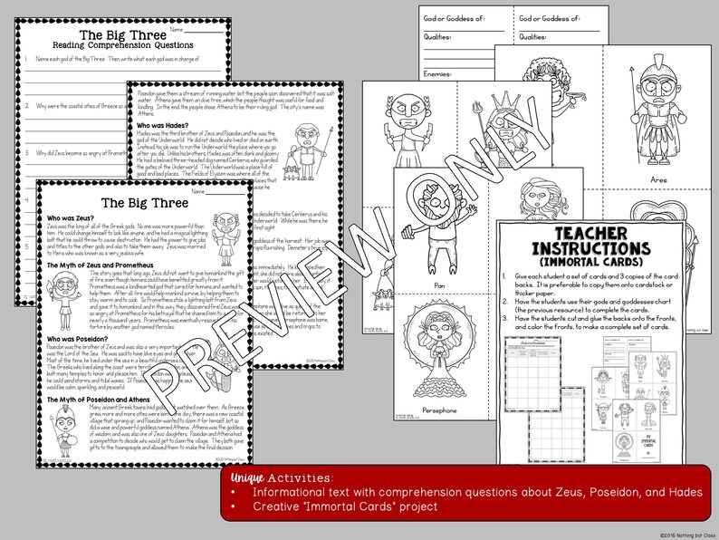 The Lightning Thief Novel Study Unit | Literature Guide | Comprehension ...