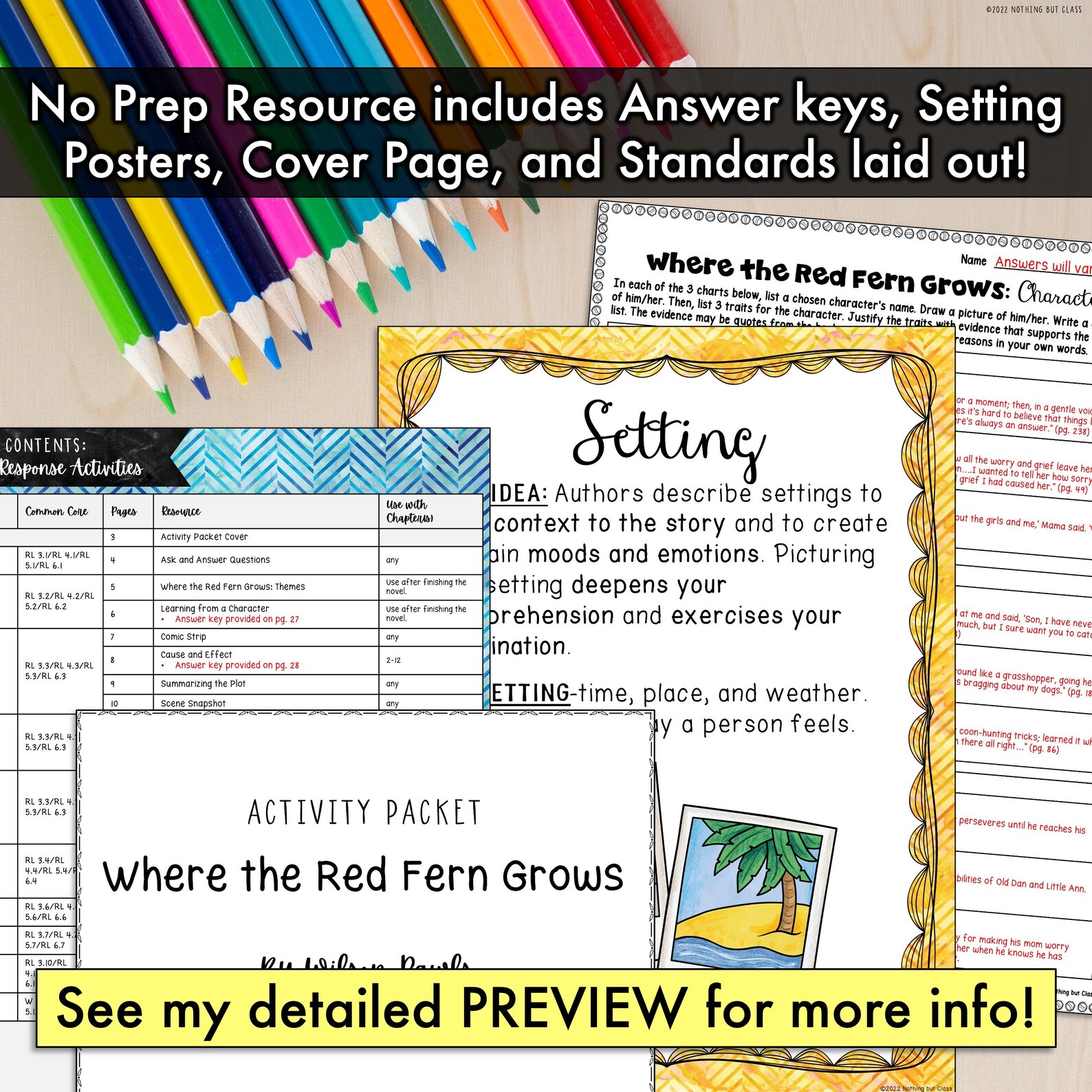 Where the Red Fern Grows | Reading Response Activities and Projects ...