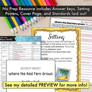 Where the Red Fern Grows | Reading Response Activities and Projects ...