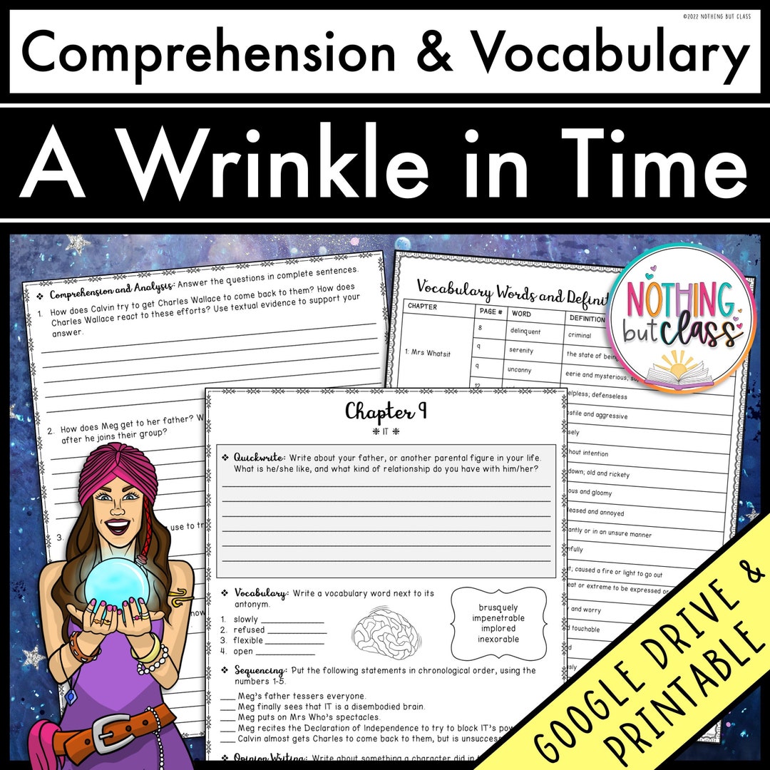 A Wrinkle in Time | Comprehension and Vocabulary by Chapter | Guided ...