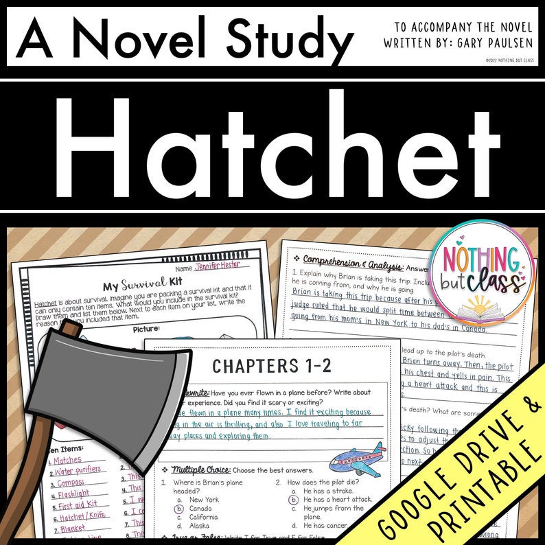 Hatchet Novel Study Unit | Literature Guide | Comprehension Worksheets ...