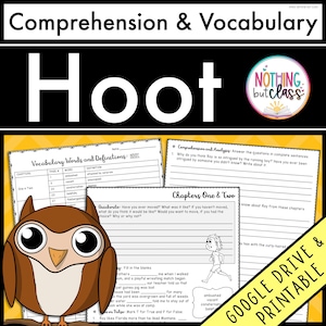 Hoot | Comprehension and Vocabulary by Chapter | Guided Reading ...