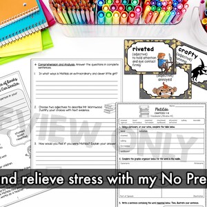 Matilda | Comprehension and Vocabulary by Chapter | Guided Reading ...