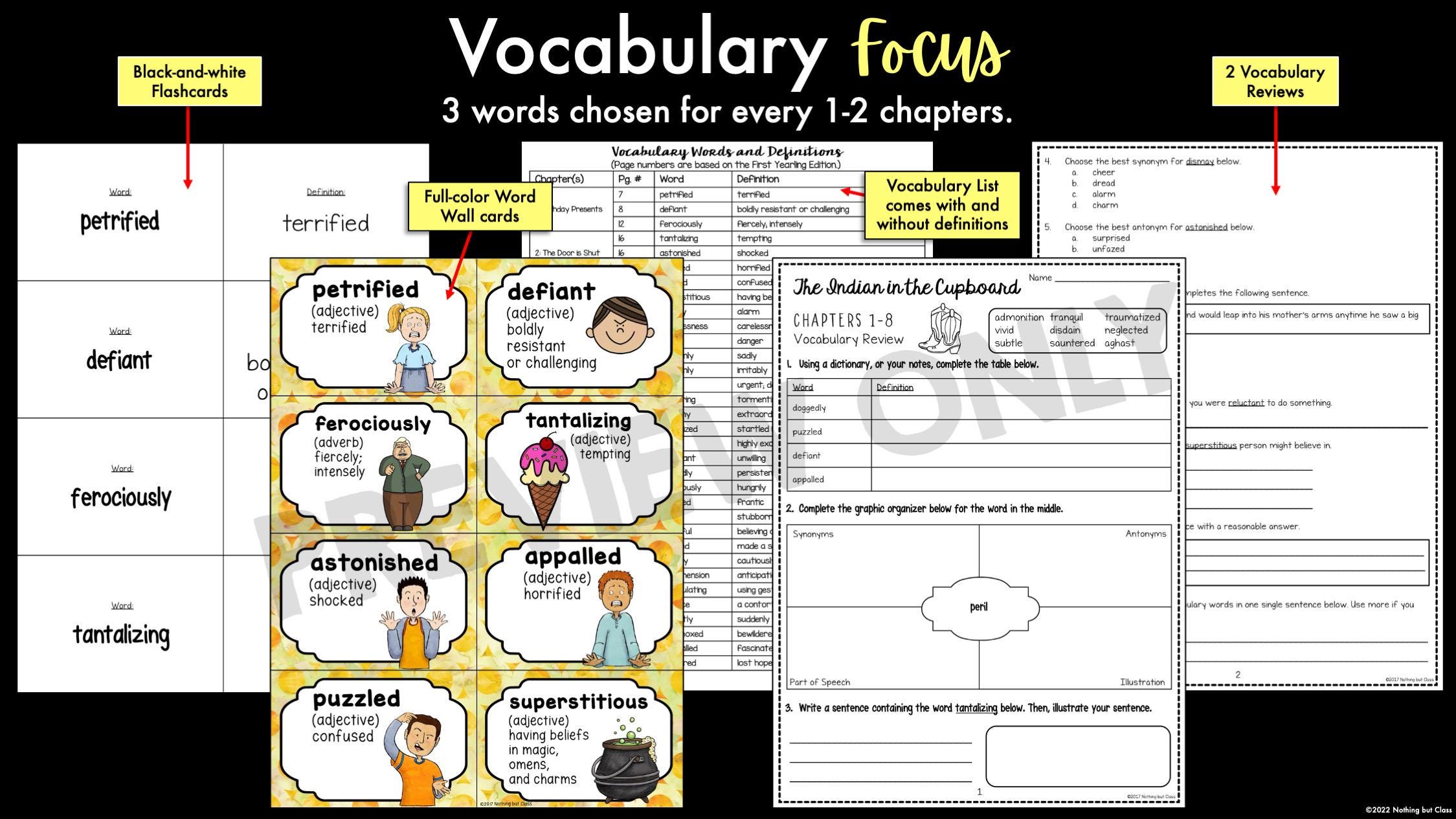 The Indian in the Cupboard | Comprehension and Vocabulary by Chapter ...