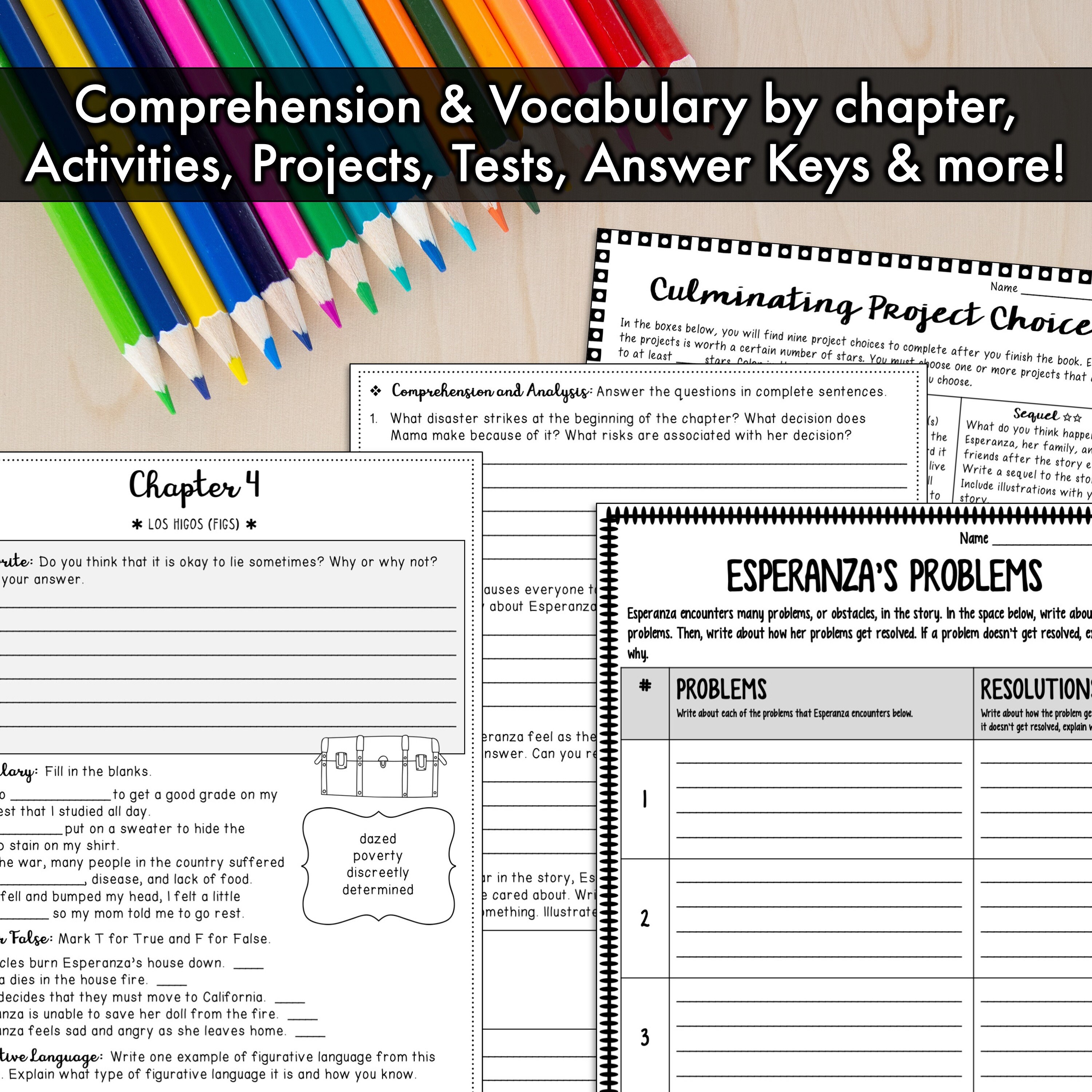 Esperanza Rising Novel Study Unit | Literature Guide | Comprehension ...