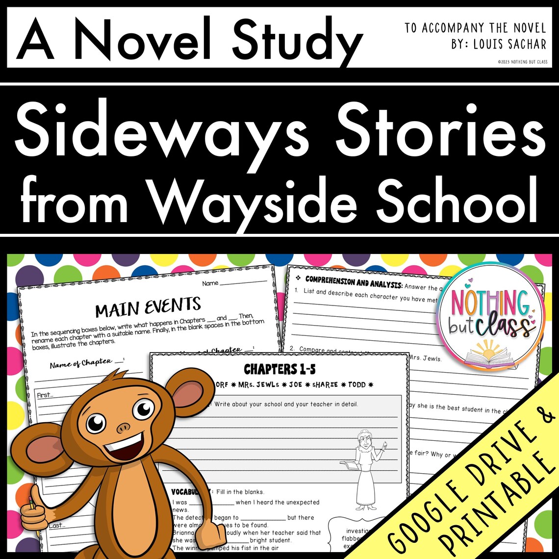 Sideways Stories From Wayside School Novel Study Unit | Literature ...