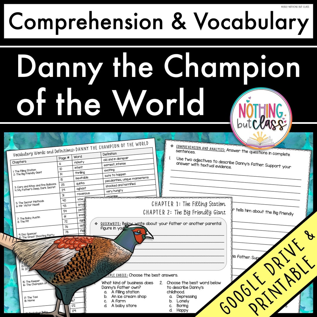 Danny the Champion of the World | Comprehension and Vocabulary by ...
