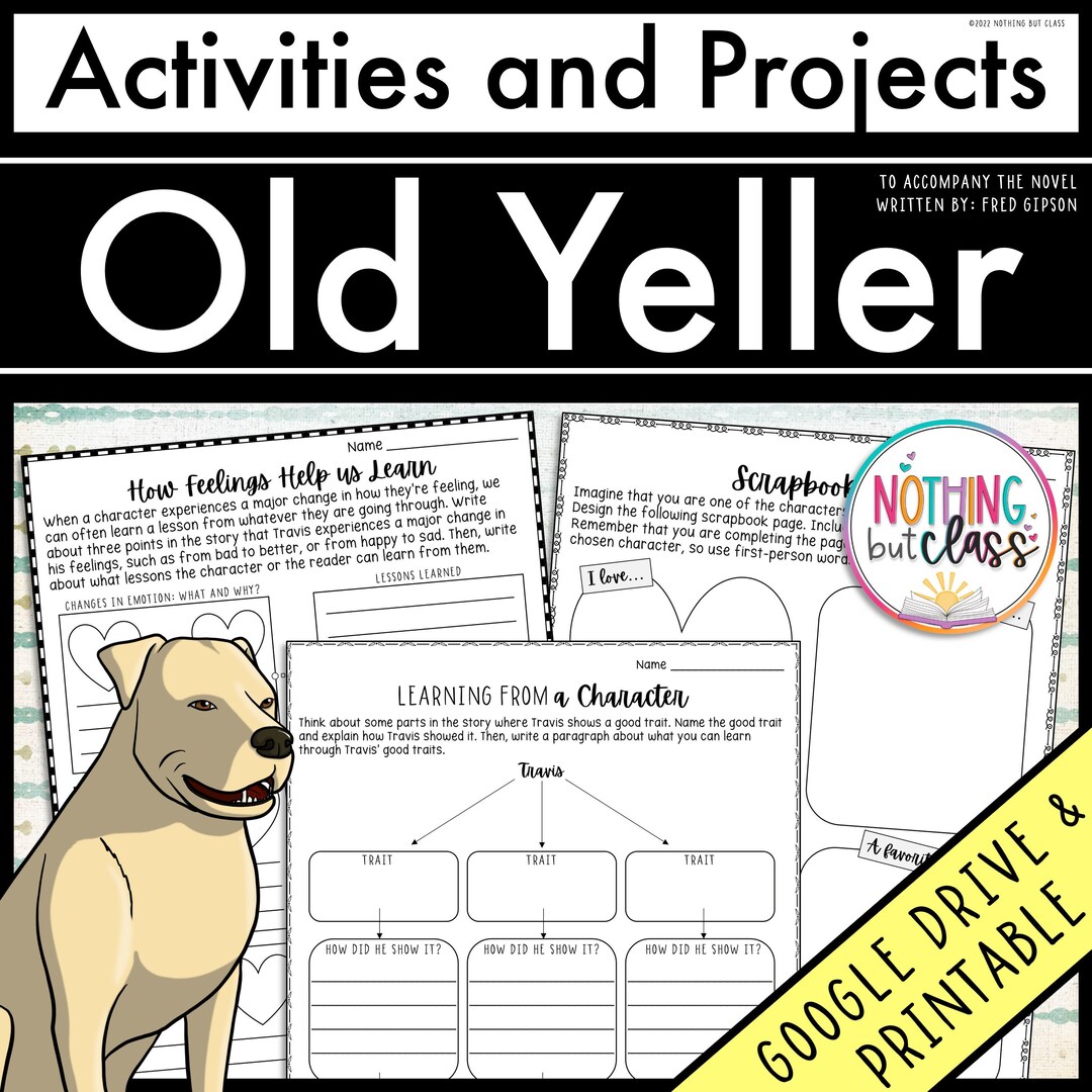 Old Yeller | Reading Response Activities and Projects | Resources for ...