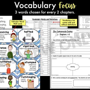 The Lemonade Crime | Comprehension and Vocabulary by Chapter | Guided ...