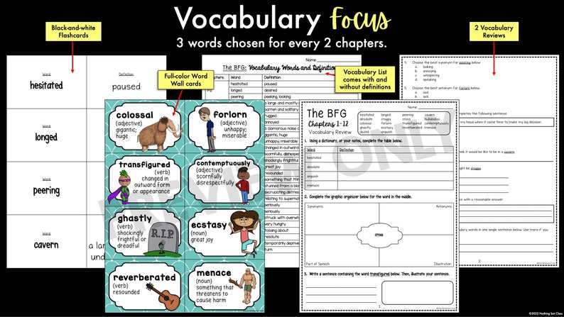 The BFG Novel Study Unit | Literature Guide | Comprehension Worksheets ...