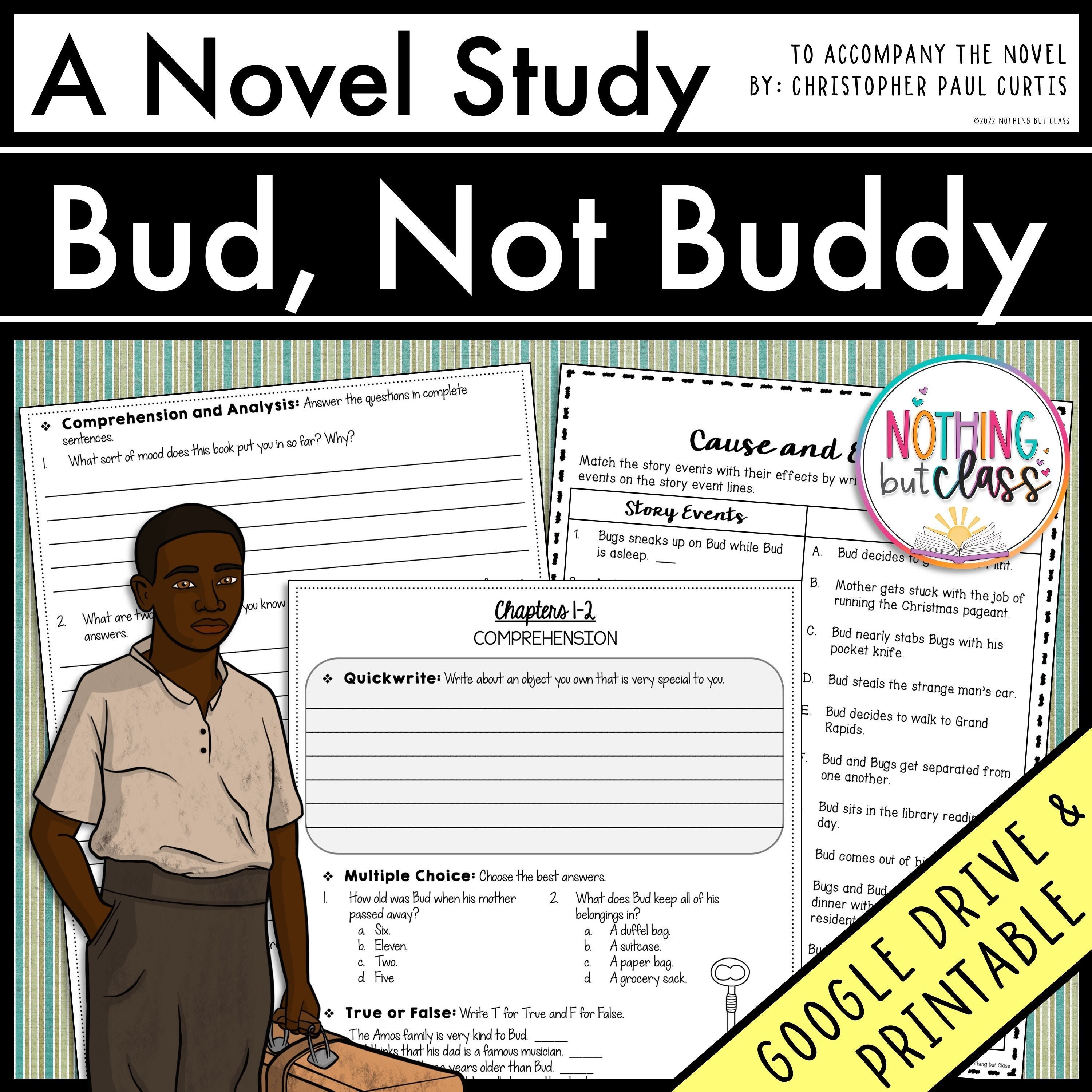 Bud, Not Buddy Novel Study Unit | Literature Guide | Comprehension ...