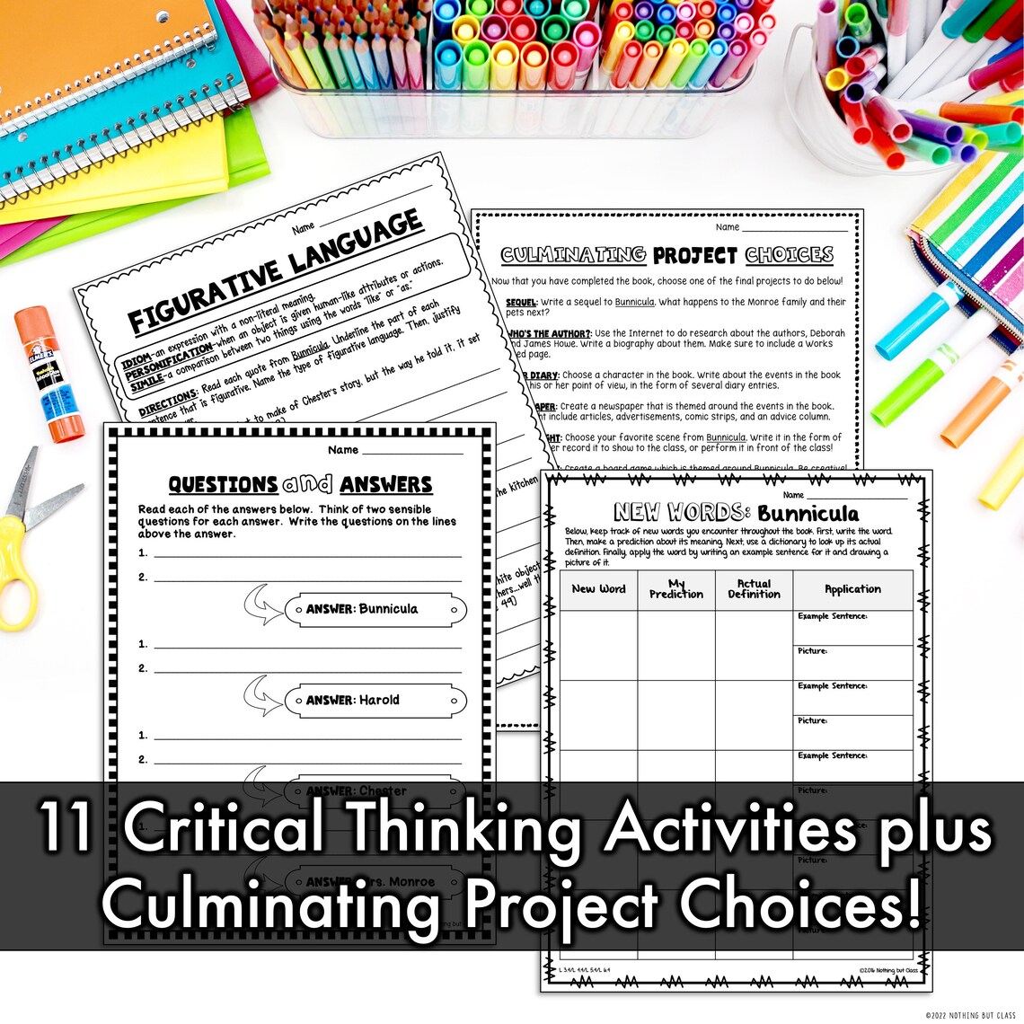 Bunnicula | Reading Response Activities and Projects | Guided Reading ...