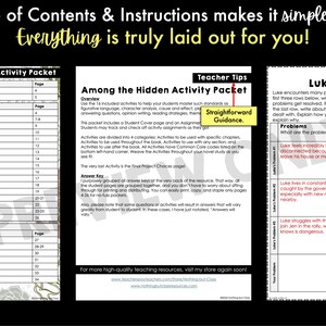 Among the Hidden | Reading Response Activities and Projects | Resources ...