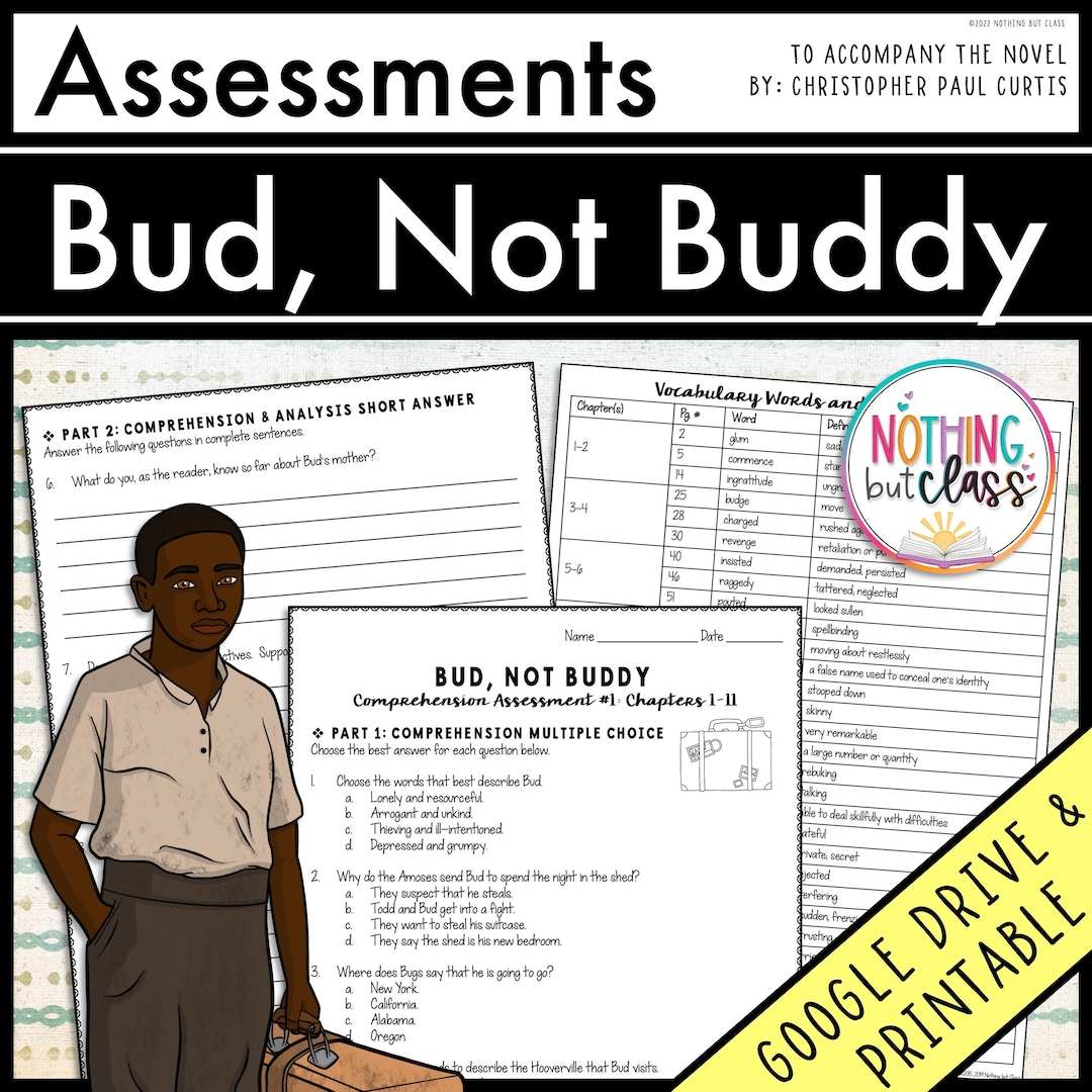 Bud Not Buddy Tests | Quizzes | Assessments - Printables for Homeschool ...