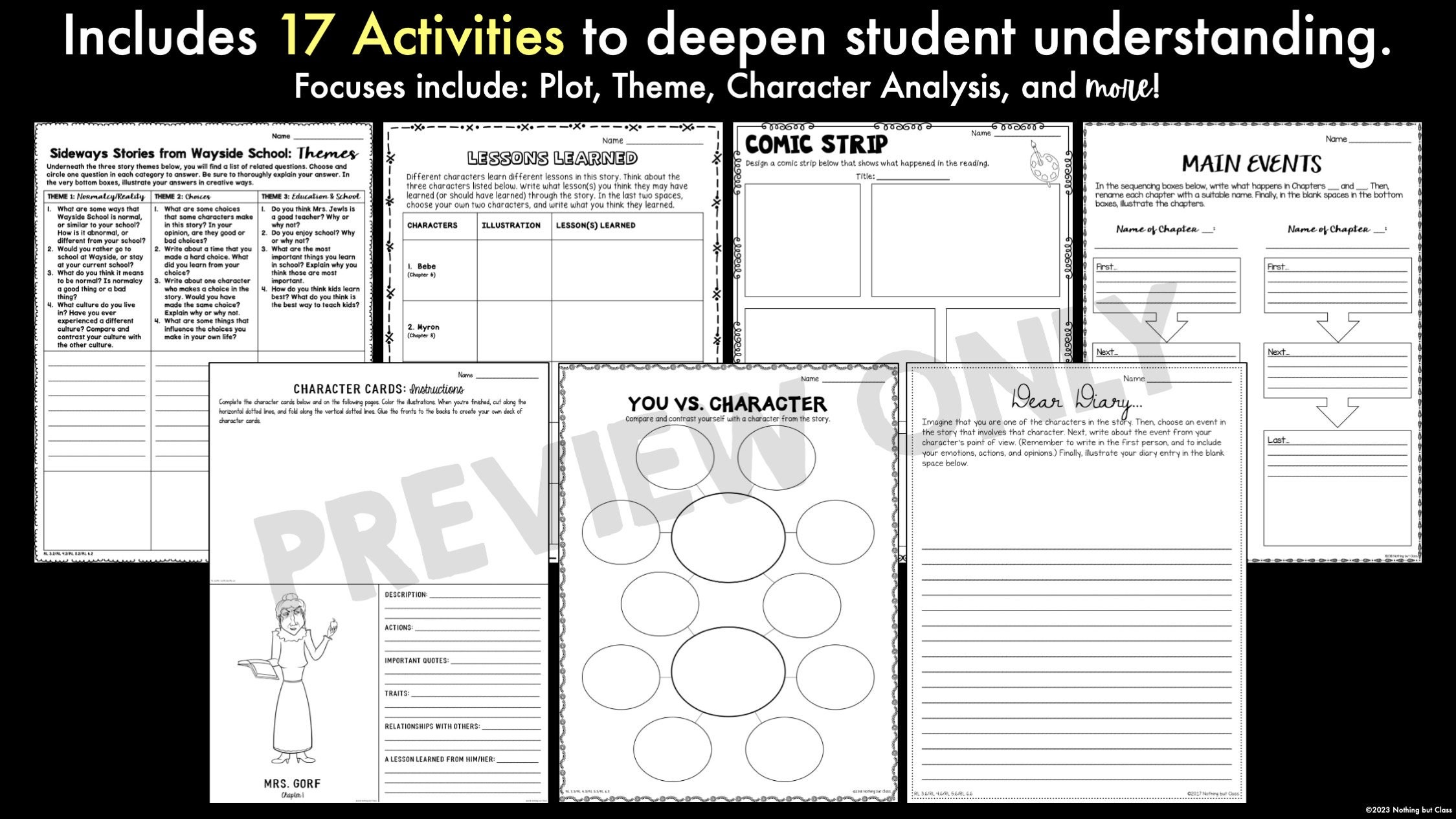 Sideways Stories From Wayside School Novel Study Unit | Literature ...