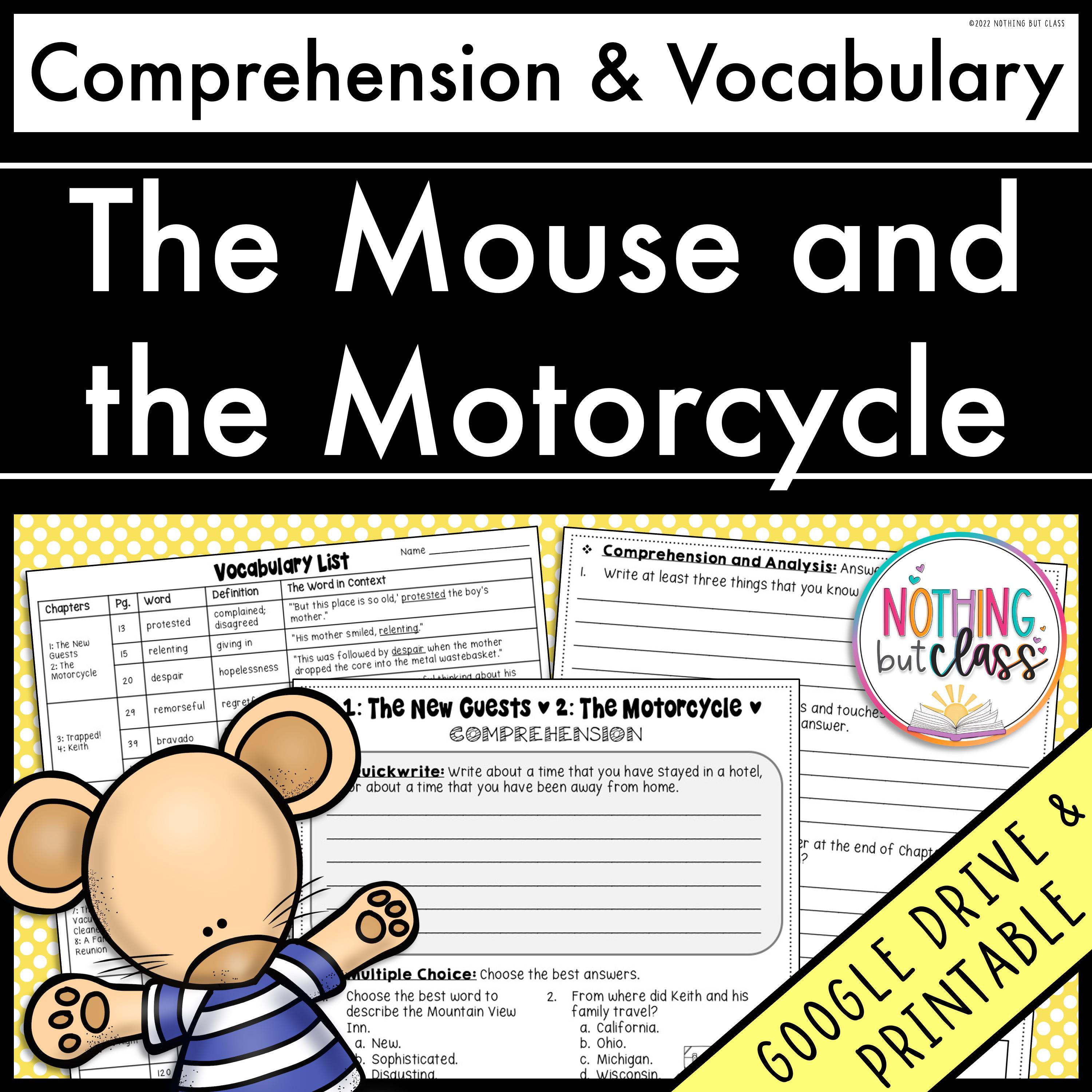 The Mouse and the Motorcycle | Comprehension and Vocabulary by Chapter ...