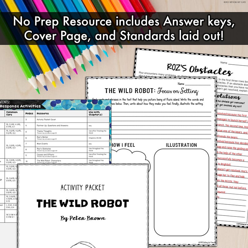 The Wild Robot | Reading Response Activities and Projects | Guided ...
