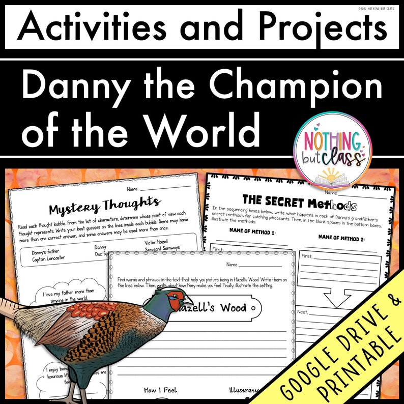 Danny the Champion of the World Reading Response Activities and ...