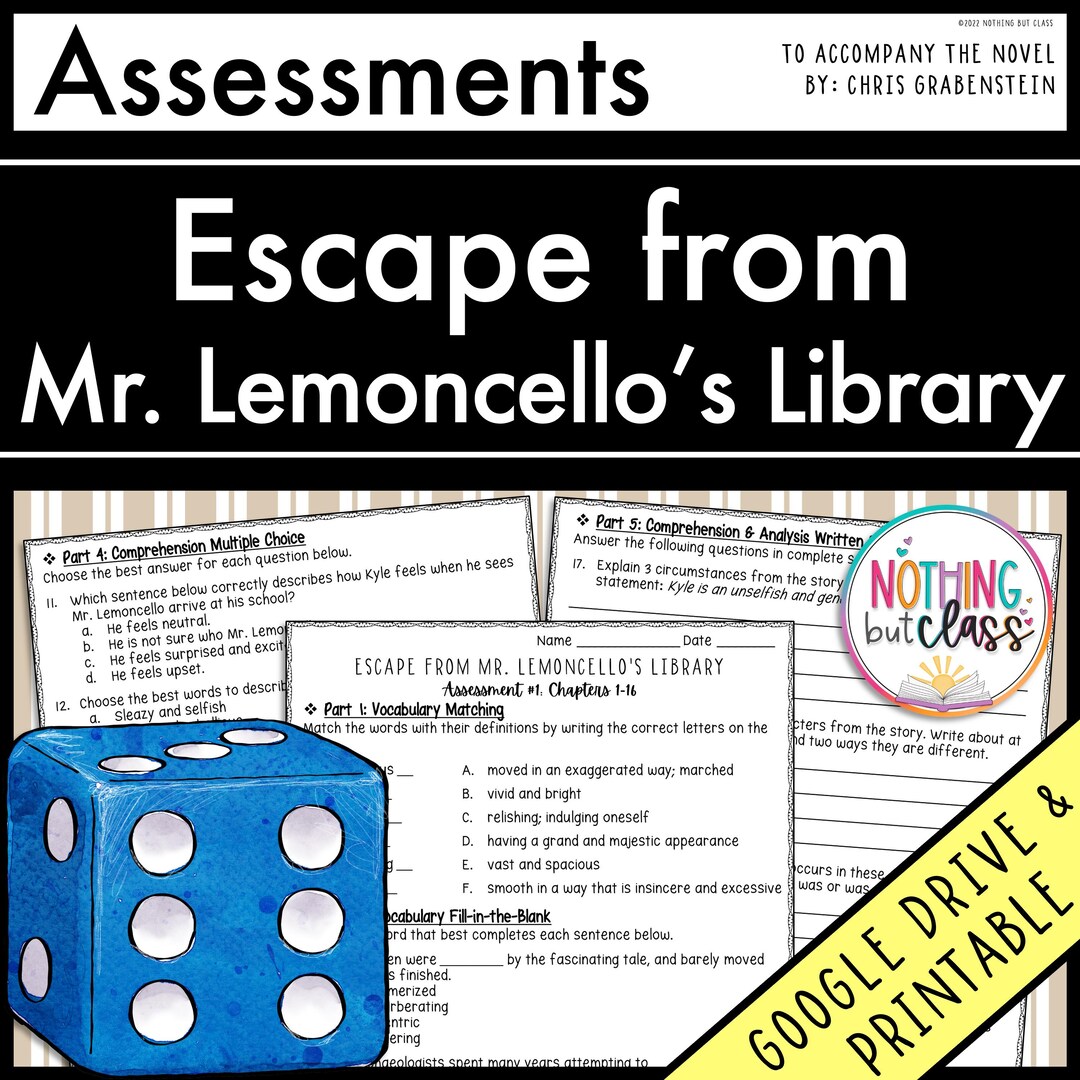 Escape From Mr. Lemoncello's Library - Tests | Quizzes | Assessments ...