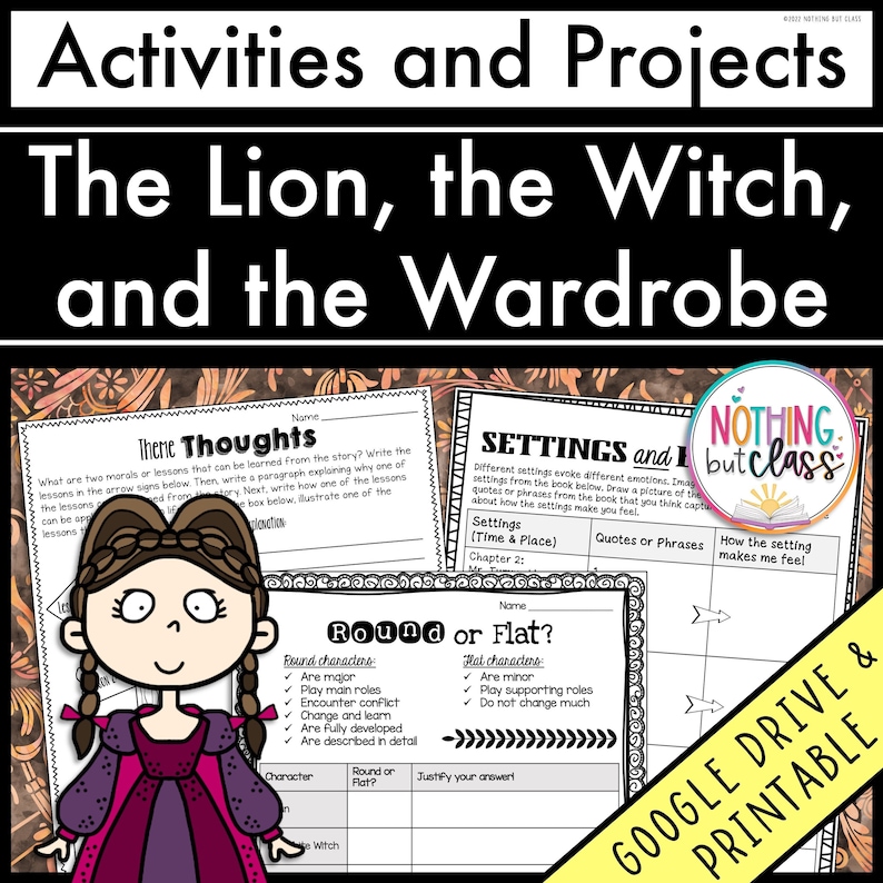 The Lion, the Witch, and the Wardrobe | Reading Response Activities and ...