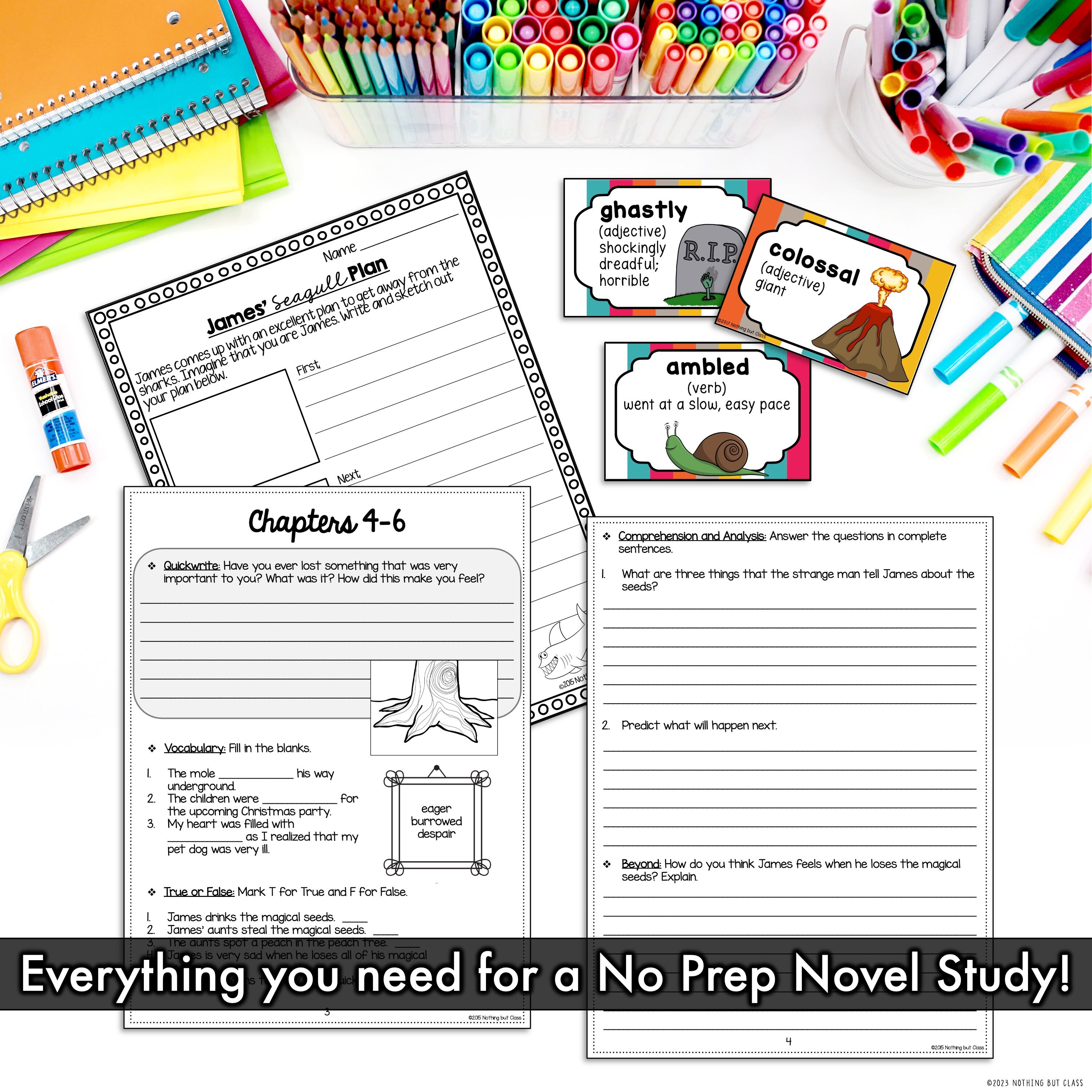 James and the Giant Peach Novel Study Unit Literature Guide ...