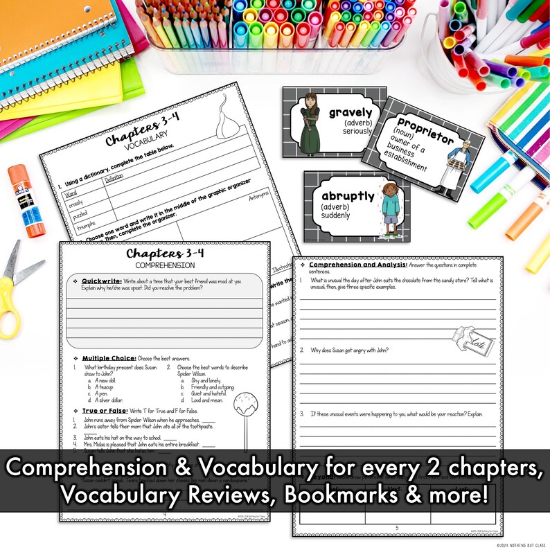 The Chocolate Touch | Comprehension and Vocabulary by Chapter | Guided ...