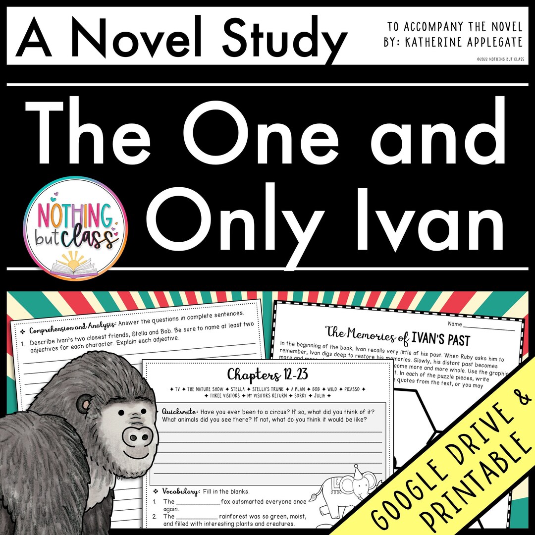 The One and Only Ivan Novel Study Unit | Literature Guide ...