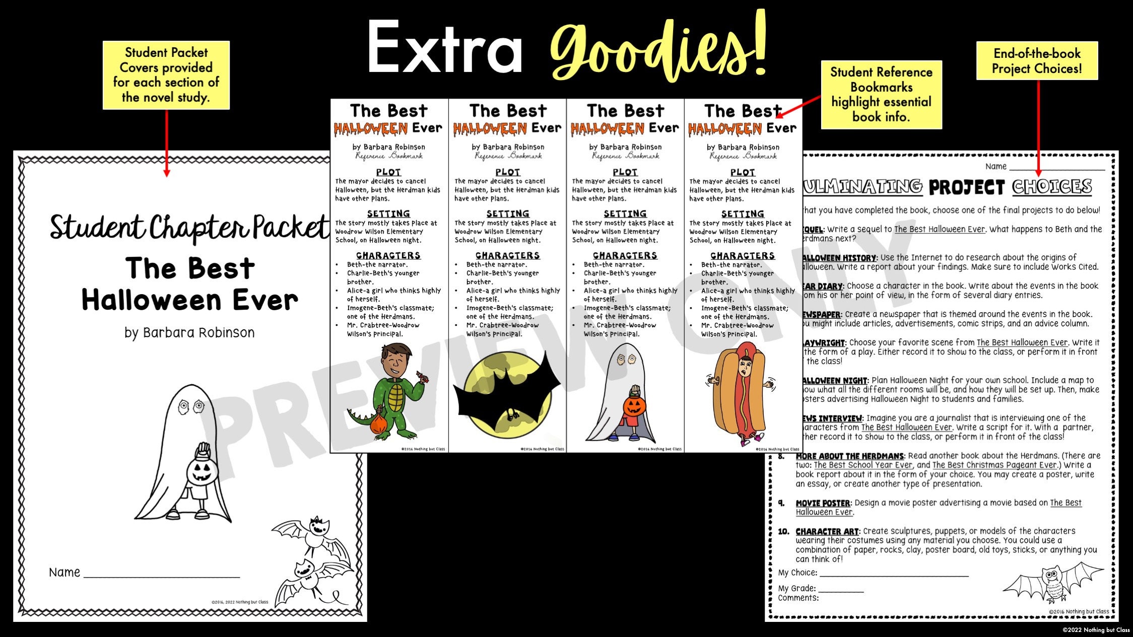 The Best Halloween Ever Novel Study Unit | Literature Guide ...