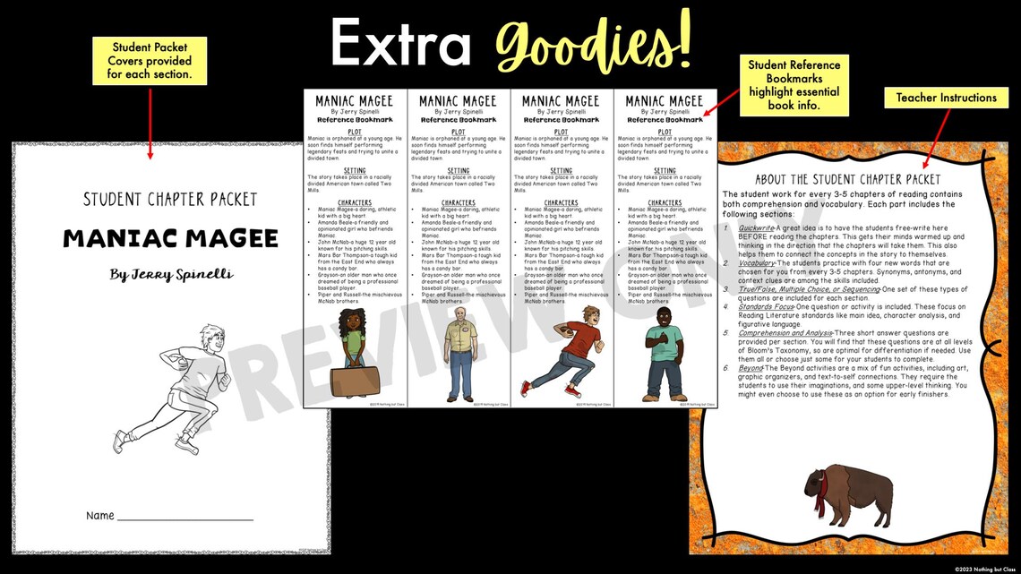 Maniac Magee | Comprehension and Vocabulary by Chapter | Guided Reading ...