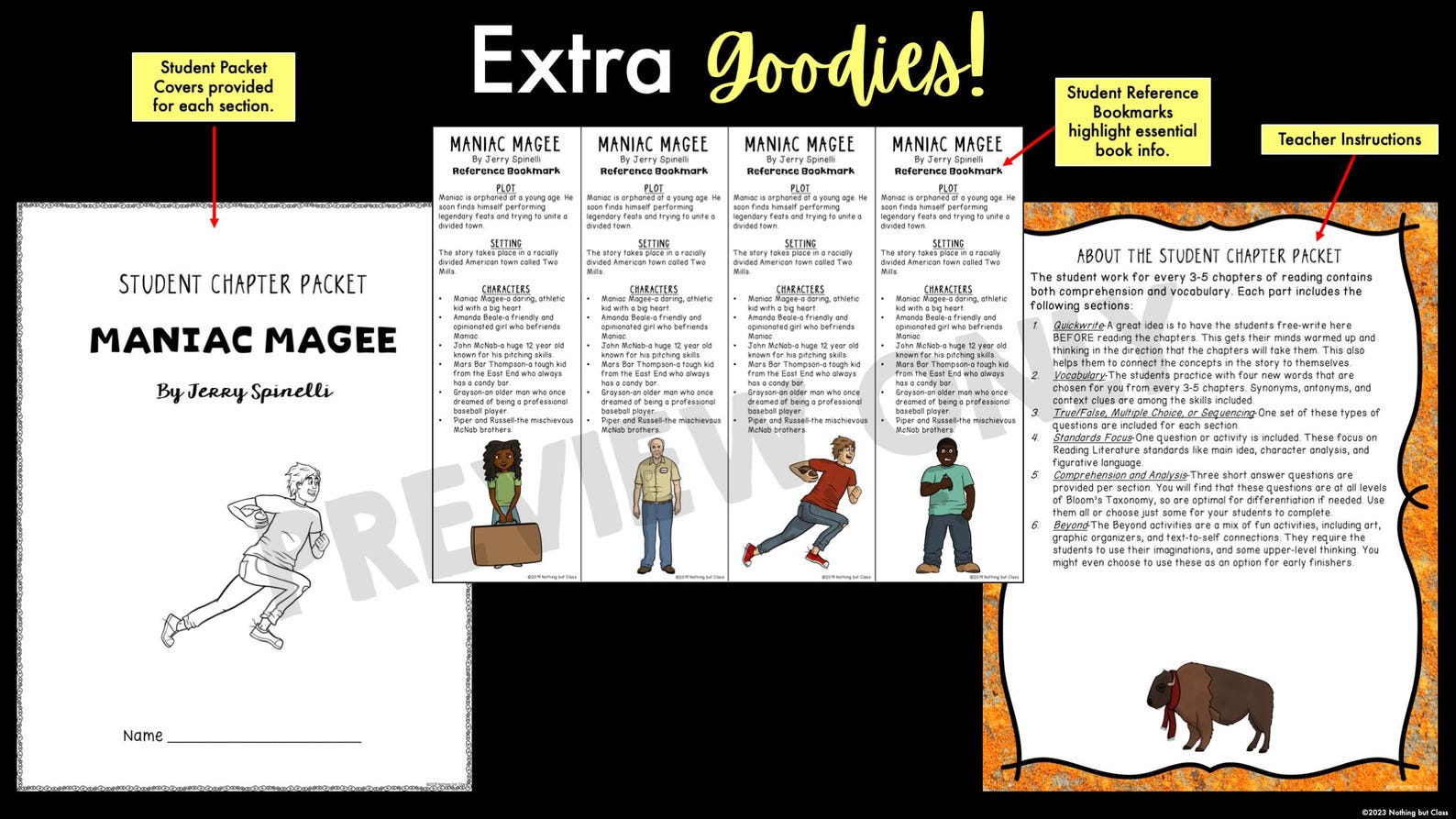 Maniac Magee | Comprehension and Vocabulary by Chapter | Guided Reading ...