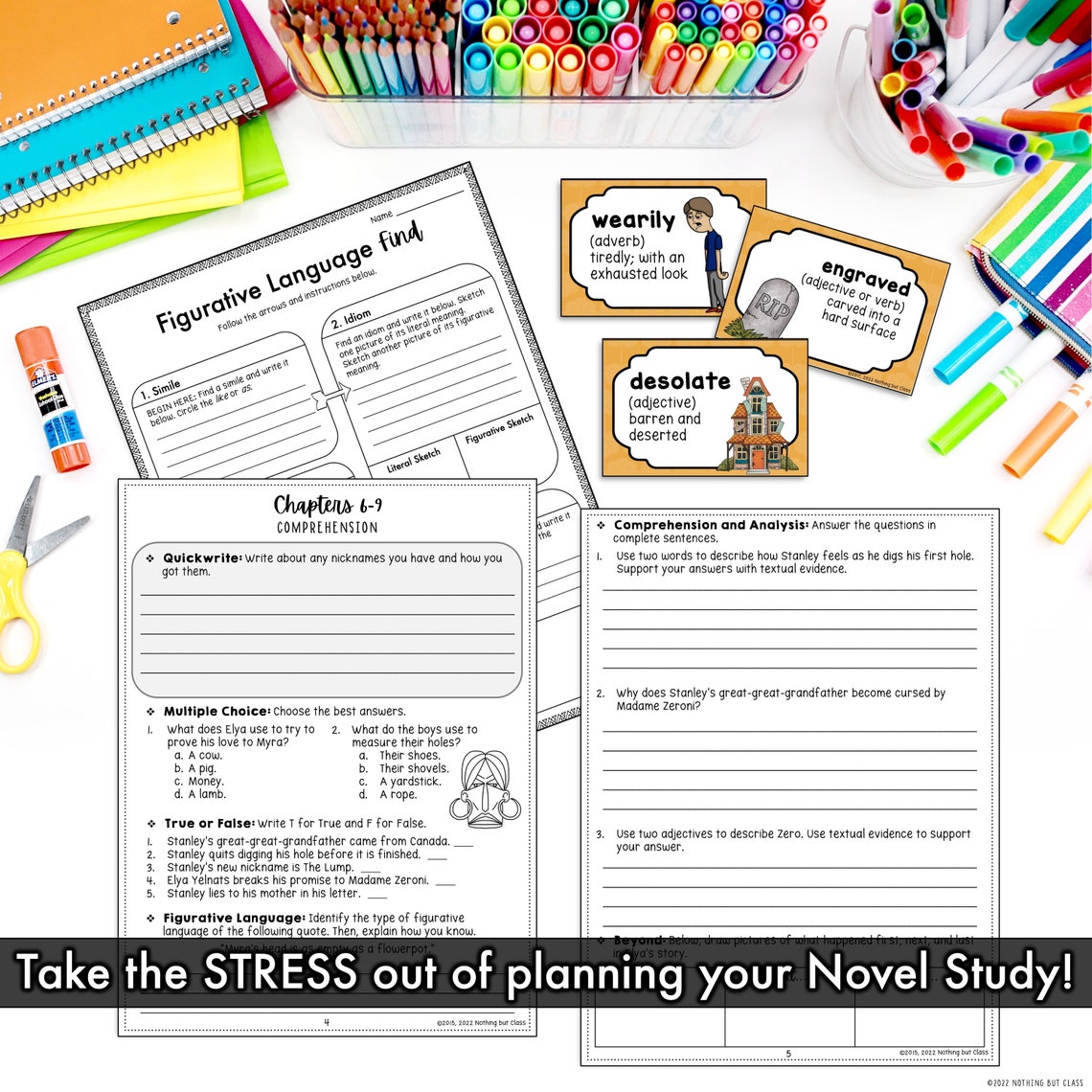 Holes Novel Study Unit | Literature Guide | Comprehension Worksheets ...
