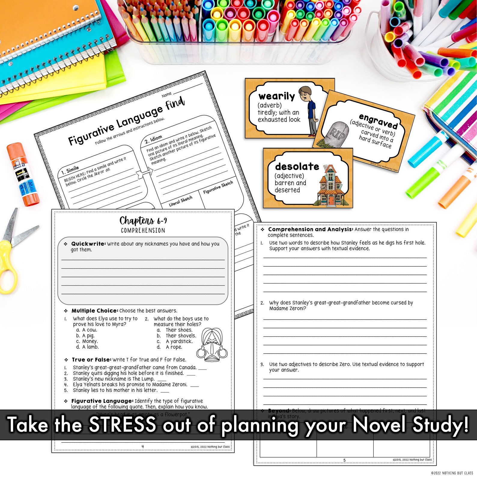 Holes Novel Study Unit | Literature Guide | Comprehension Worksheets ...