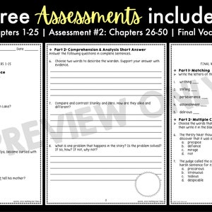 Holes Novel Study Unit | Literature Guide | Comprehension Worksheets ...
