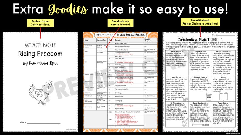 Riding Freedom | Reading Response Activities and Projects | Guided ...