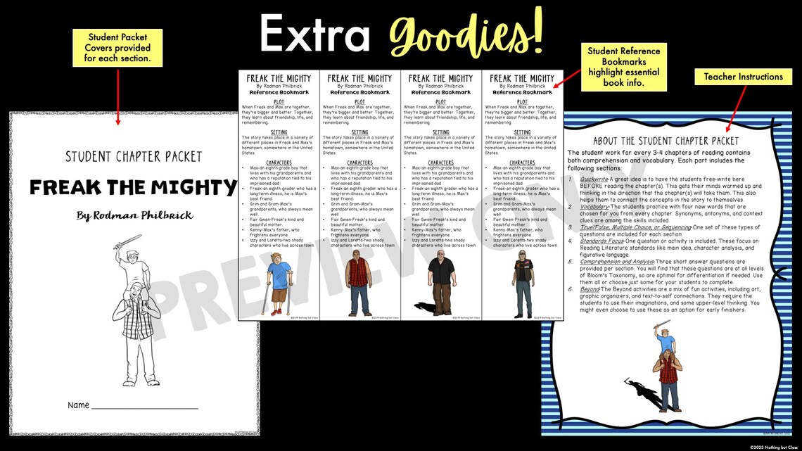 Freak the Mighty Comprehension and Vocabulary by Chapter Guided Reading ...