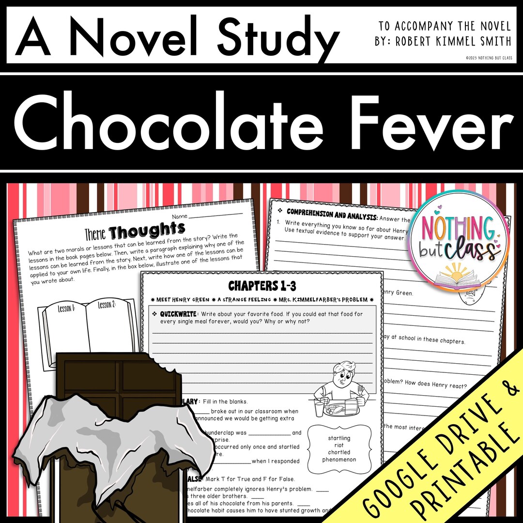 Chocolate Fever Novel Study Unit | Literature Guide | Comprehension ...