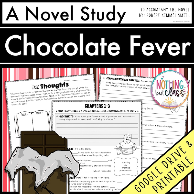 Chocolate Fever Novel Study Unit | Literature Guide | Comprehension ...