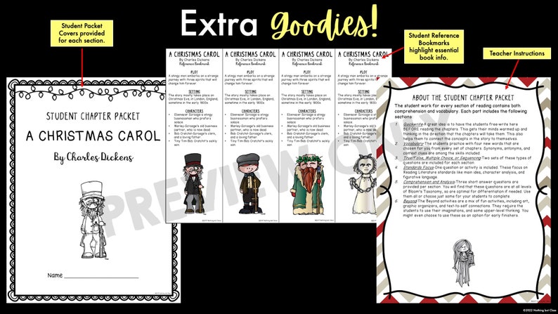 A Christmas Carol Comprehension and Vocabulary by Chapter Guided ...
