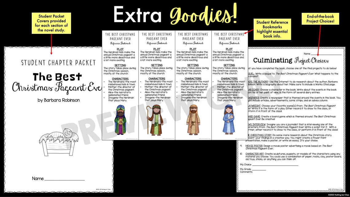 The Best Christmas Pageant Ever Novel Study Unit | Literature Guide ...