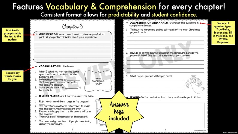 The Best Christmas Pageant Ever | Comprehension and Vocabulary by ...
