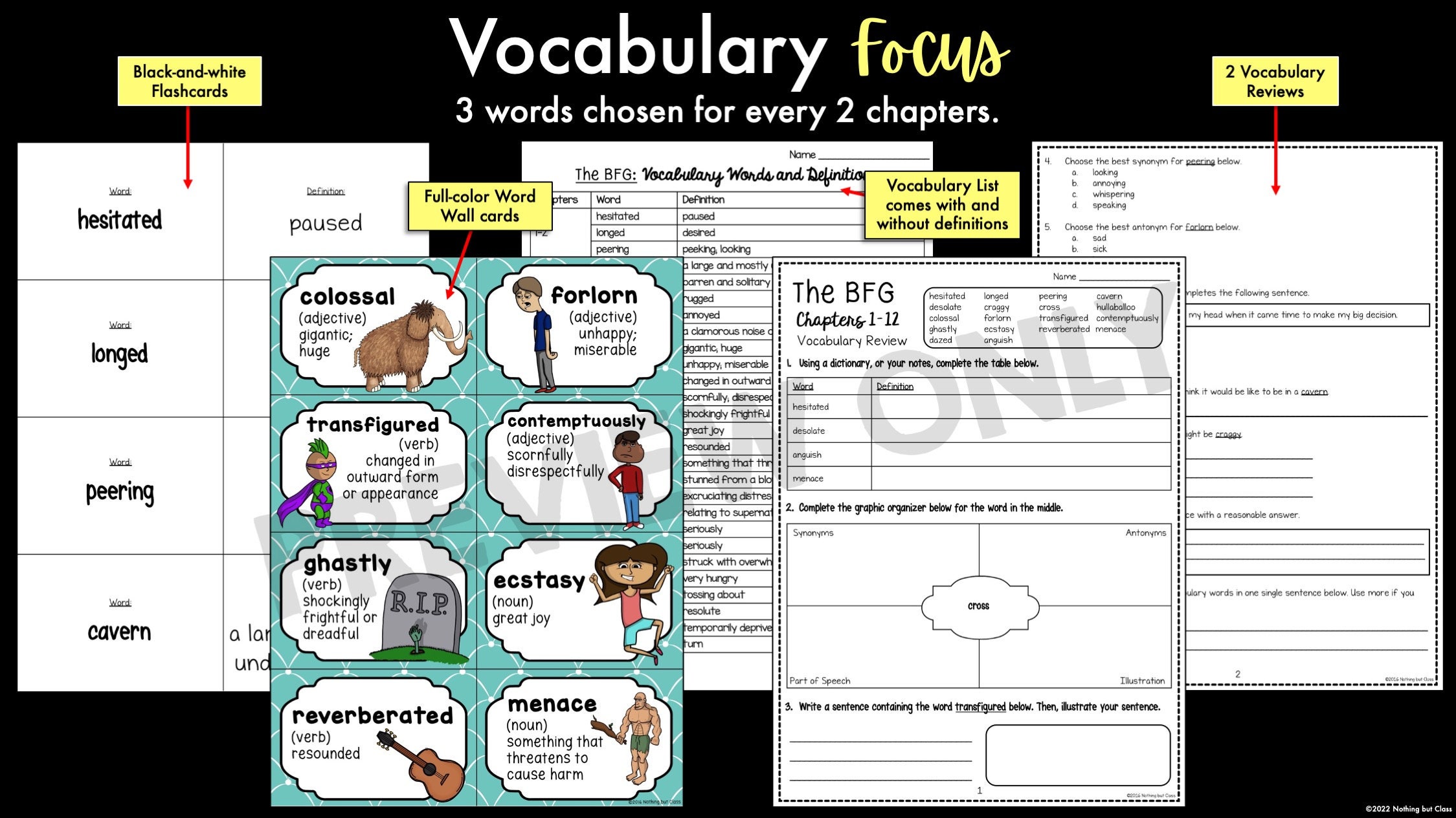 The BFG Comprehension and Vocabulary by Chapter Guided - Etsy