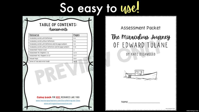 The Miraculous Journey of Edward Tulane - Tests | Quizzes | Assessments ...
