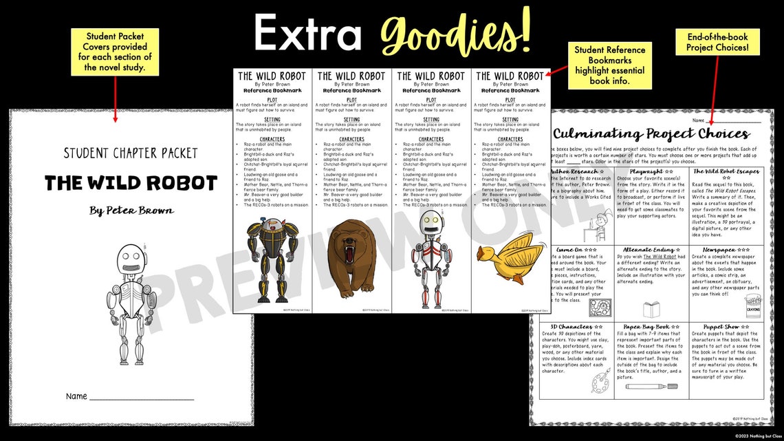The Wild Robot Novel Study Unit | Literature Guide | Comprehension ...