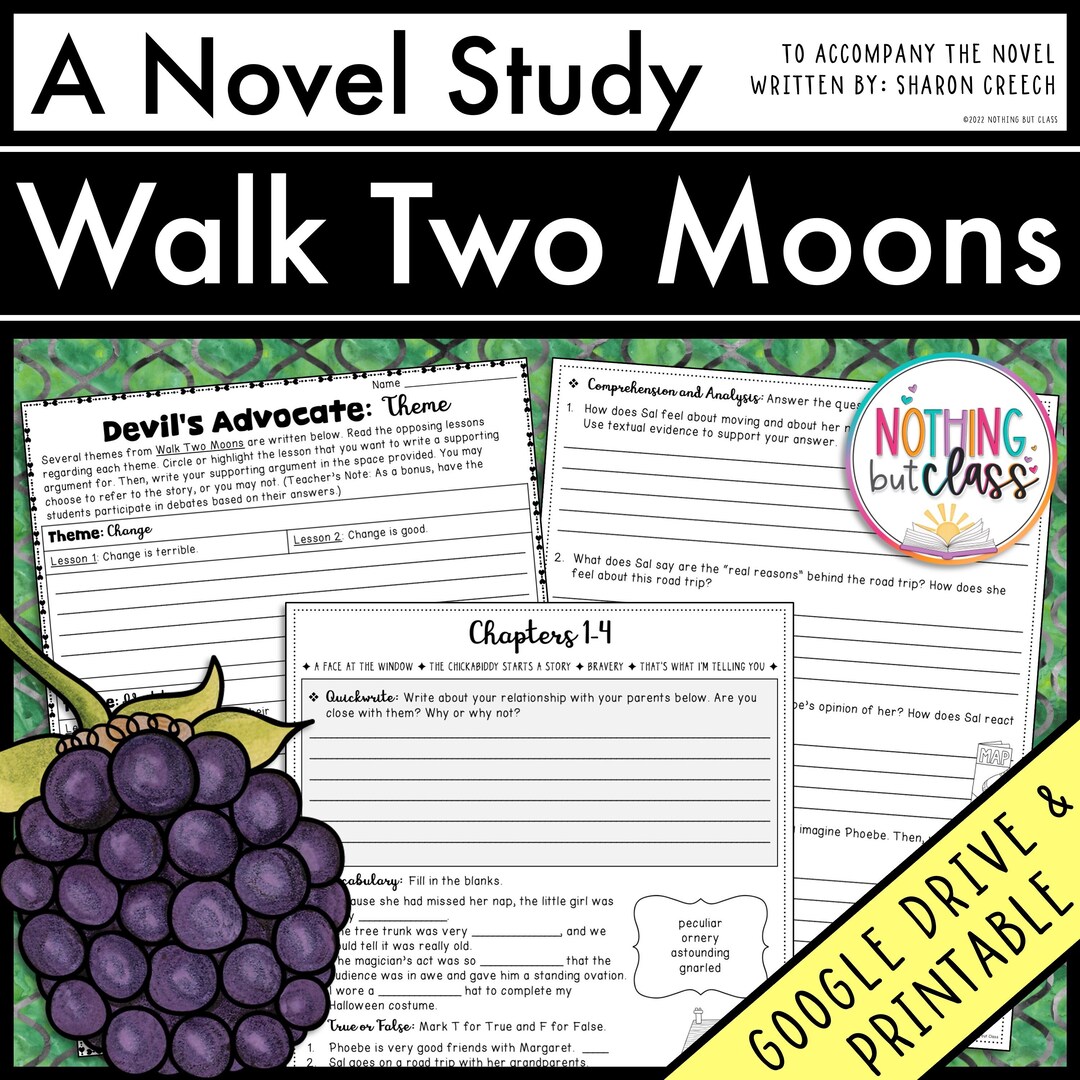 Walk Two Moons Novel Study Unit | Literature Guide | Comprehension ...