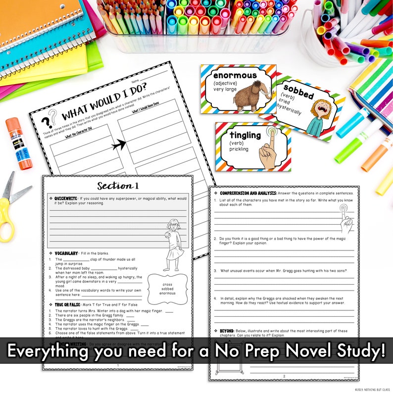 The Magic Finger Novel Study Unit | Literature Guide | Comprehension ...