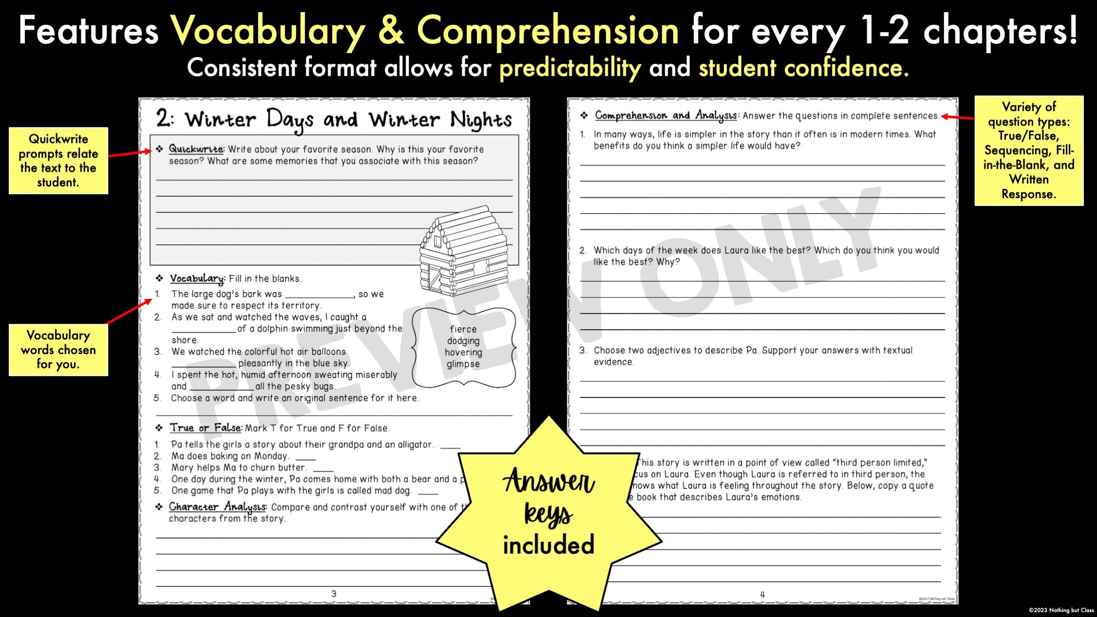 Little House in the Big Woods Novel Study Unit | Literature Guide ...