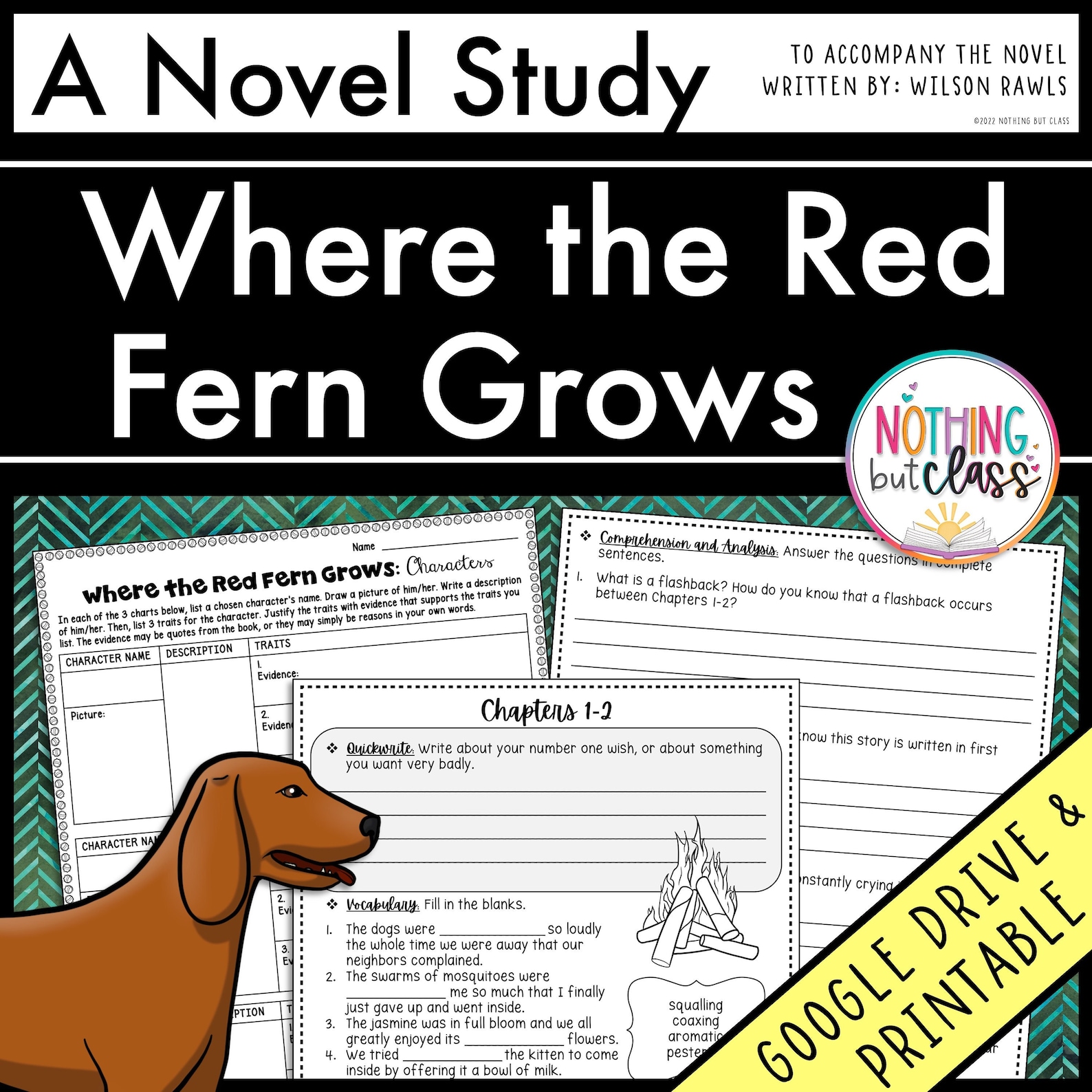 Where the Red Fern Grows Novel Study Unit | Literature Guide ...