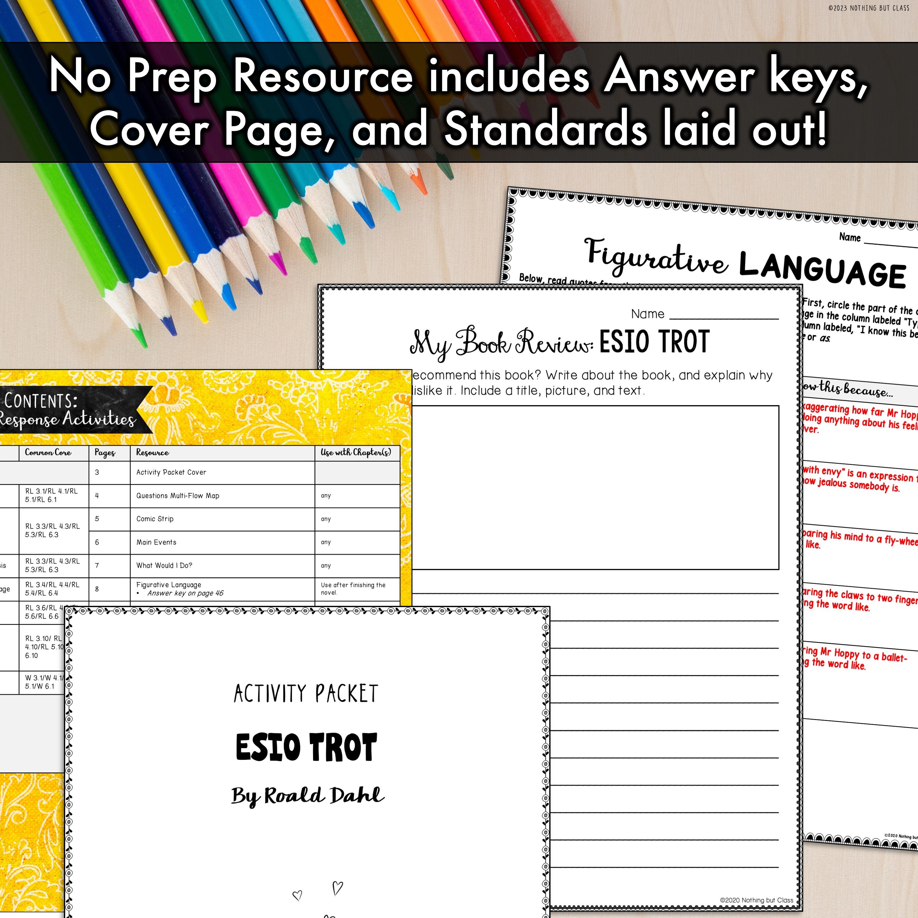 Esio Trot | Reading Response Activities and Projects | Guided Reading ...
